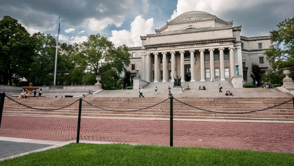 Columbia University college campus library steps - timelapse in 4K and ...