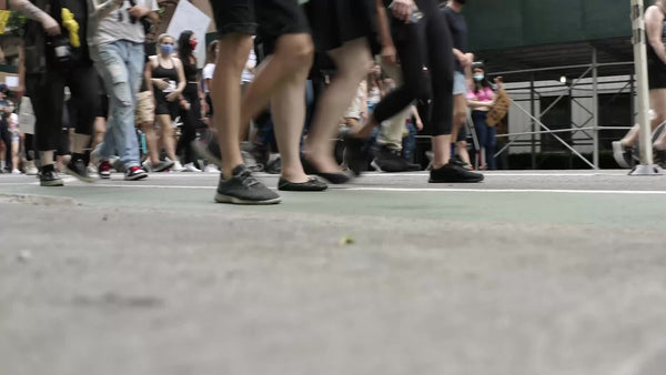 feet marching at protest in New York City – NY Clips